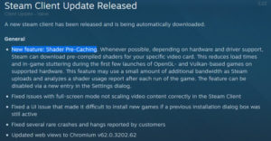 Steam añade Shader pre-caching para mejorar los tiempos de carga