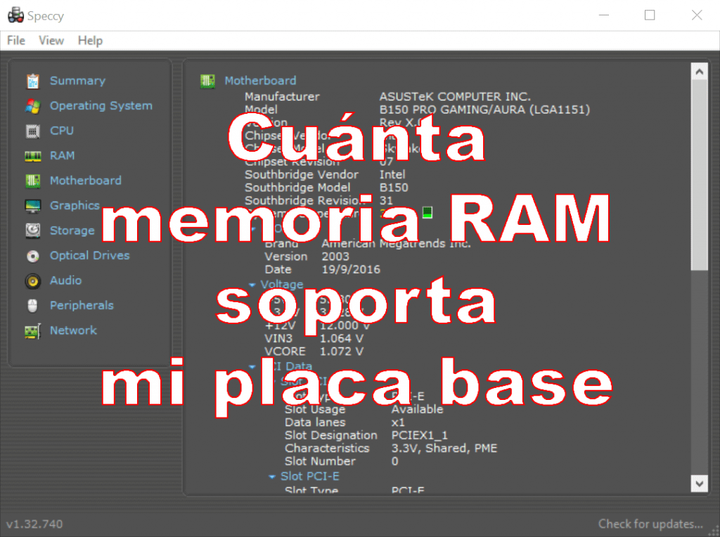 Cómo saber cuánta memoria RAM soporta mi placa base