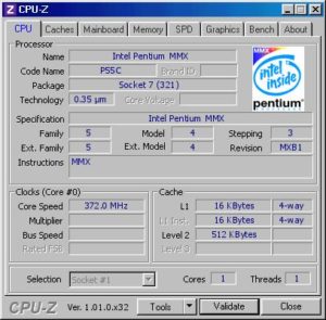 Intel Pentium MMX es overclockeado y alcanza una mejora del 124%