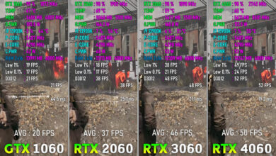RTX 4060 vs 3060 vs 2060 vs GTX 1060 en juegos actuales
